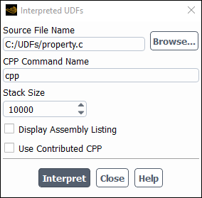 4.2. Interpreting a UDF Source File Using the Interpreted UDFs Dialog Box