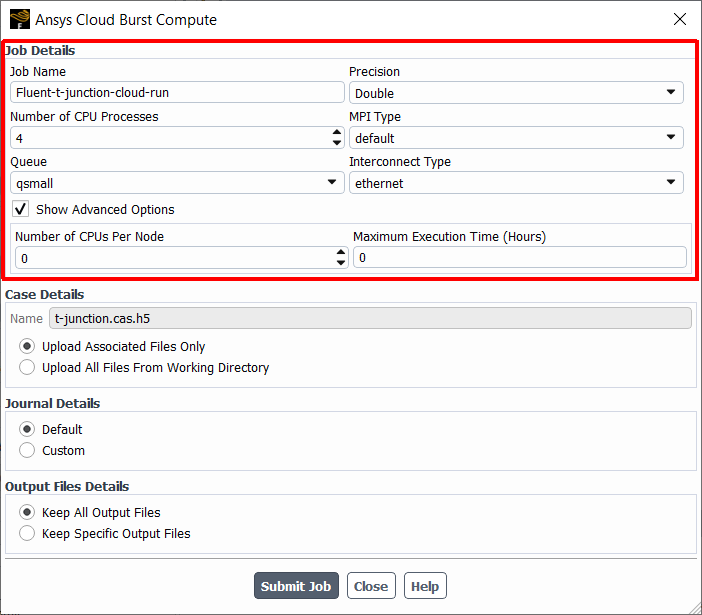 36.15. Performing Calculations Using Ansys Cloud Burst Compute