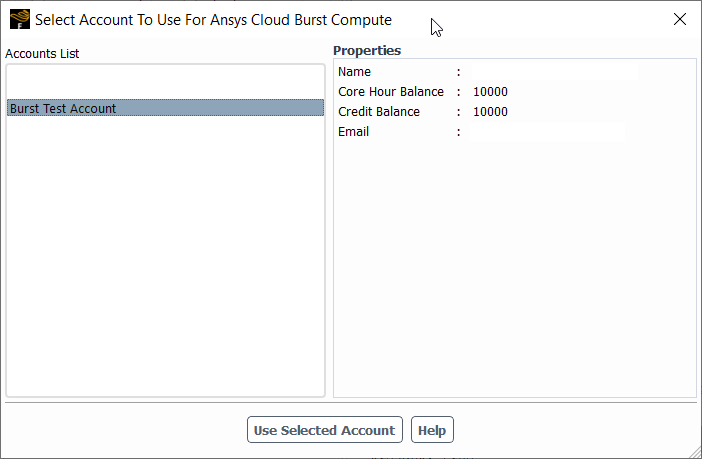 36.15. Performing Calculations Using Ansys Cloud Burst Compute