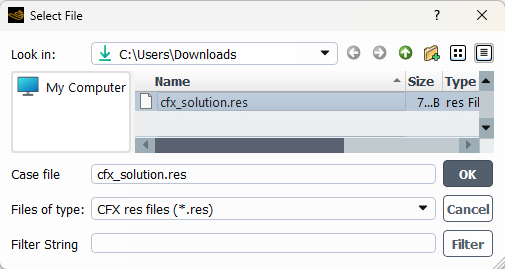 38.4. Import a CFX Result File in Fluent Icing