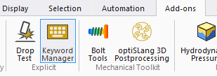 5.2. The LS-DYNA Keyword Manager Add-on