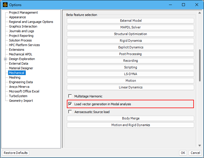 Chapter 14: Base Excitations and Loads in a Modal analysis Scaled in a ...