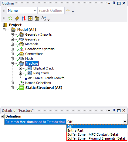 7.1. Crack Meshing - Re-mesh Hex-Dominant Mesh to Tetrahedrons in the ...