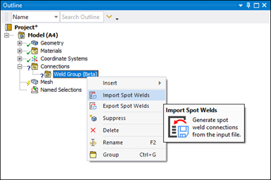 Chapter 17: Creating Spot Weld Groups
