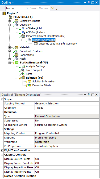 Imported Element Orientation (External Data)