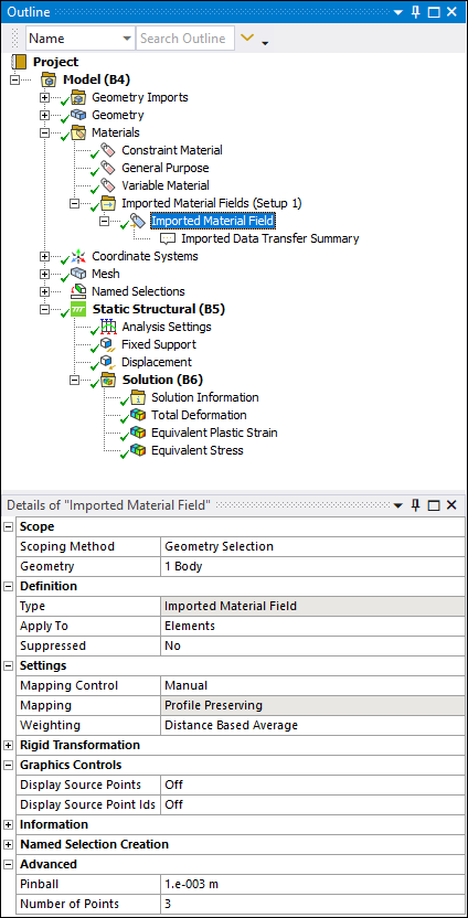 Imported Material Field
