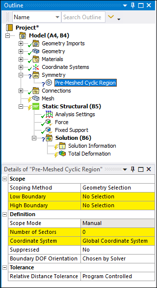 Periodic/Cyclic Region/Pre-Meshed Cyclic Region