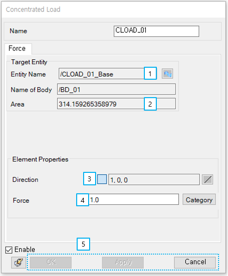 10.6.2. CLOAD Face Properties