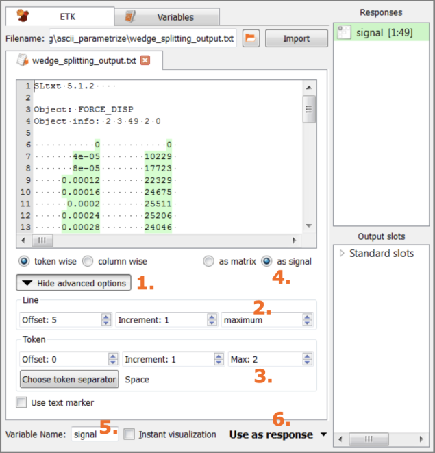 Analyzing 1D Signal Data Using a Signal-MOP in optiSLang