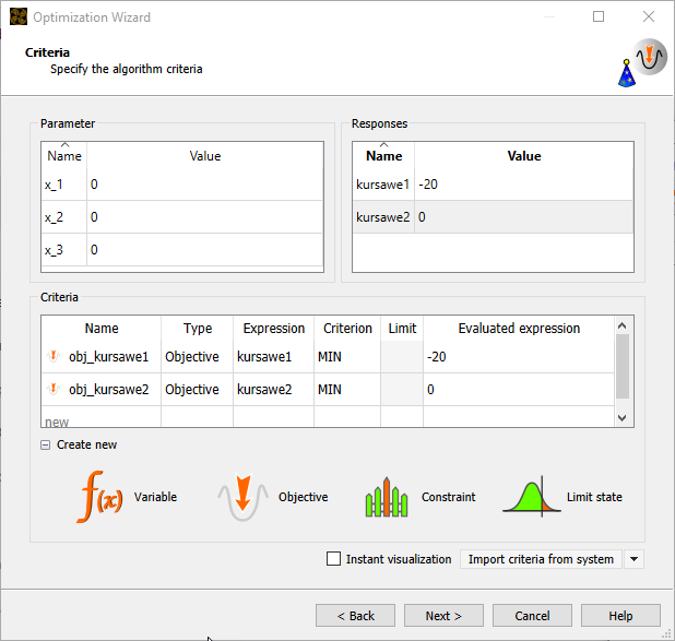 One-Click Optimization of Kursawe Functions