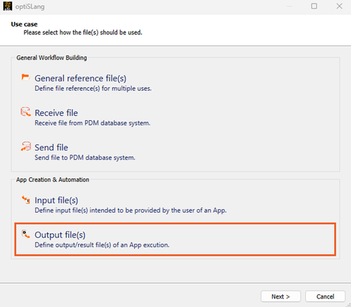Registering Output Files