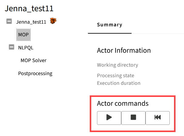 Running Project or Actor Commands