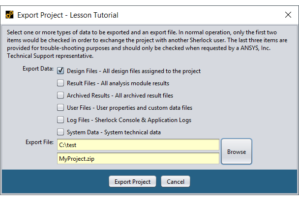 3.7. Exporting Projects