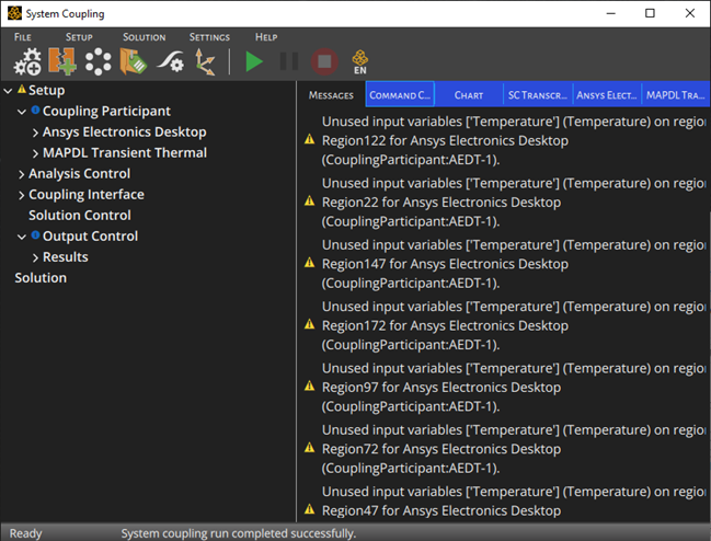 System Coupling GUI Menus