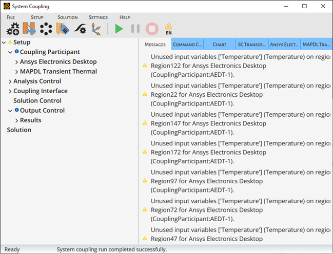 System Coupling GUI Menus