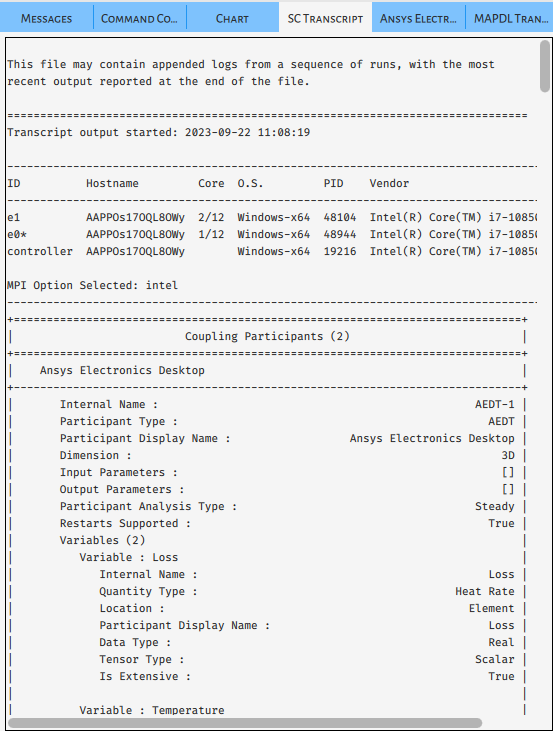 System Coupling GUI Components
