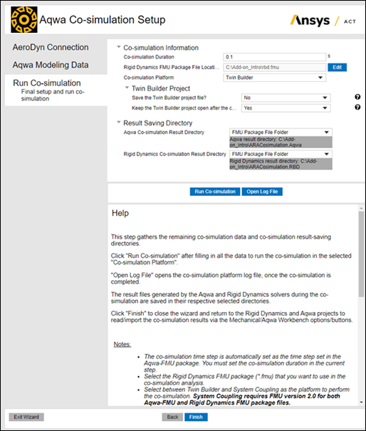 8.3.4. Aqwa Co-simulation Setup Wizard