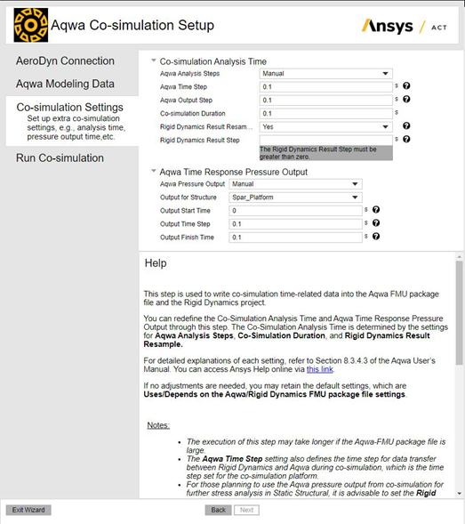 8.3.4. Aqwa Co-simulation Setup Wizard