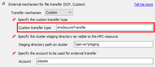 8.2.3. Configuring SSH/Custom File Transfers