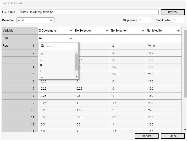 14.4.1. Import a Table from a Data File