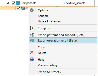 Exporting Operation Result