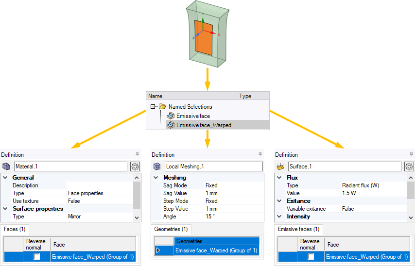 Link between Static Structural Solution and Speos Geometry