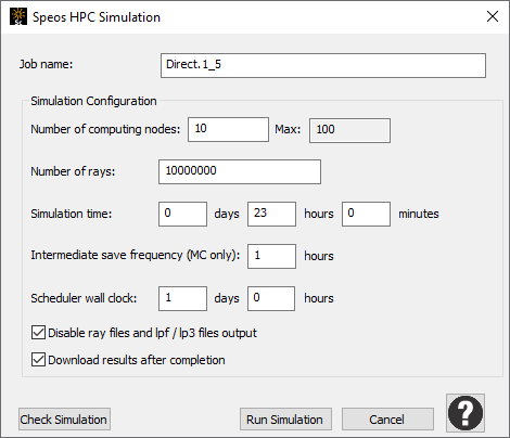 Submitting Simulation Job from Speos Core