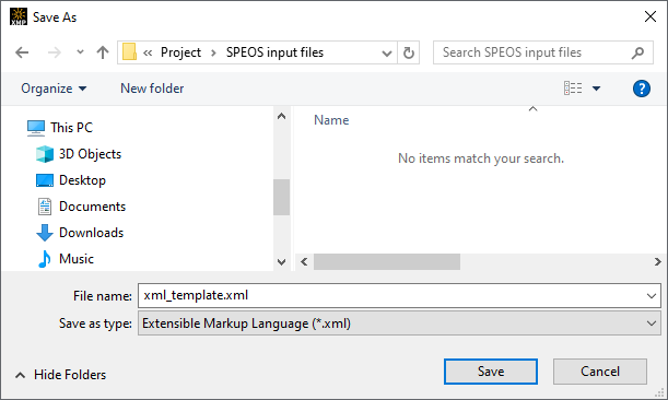 Exporting a XML Template