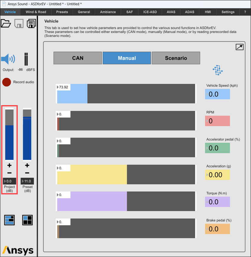Setting Project Gain