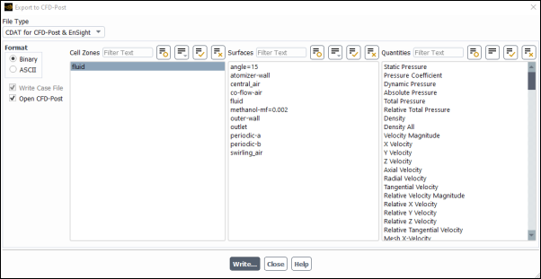 3.19. Exporting to Ansys CFD-Post