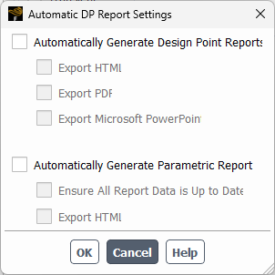 47.5. Automatically Setting Design Point Report Options