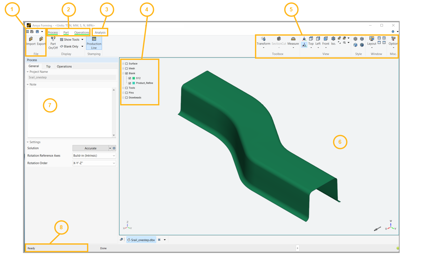Chapter 1: Overview of Ansys Forming Workflow for One Step Projects