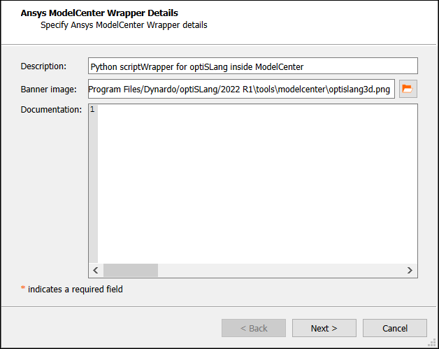 Generating a ModelCenter scriptWrapper