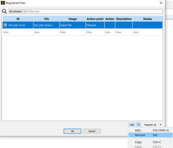 Removing File Registration Entries