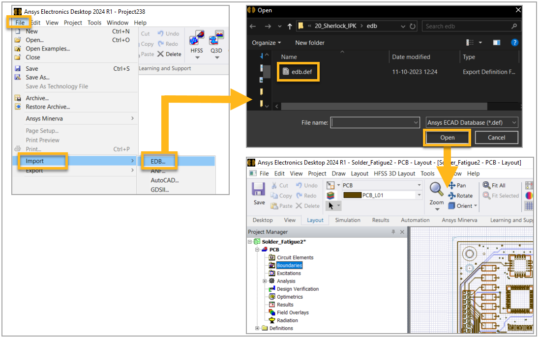 2.4. Import the EDB File into AEDT