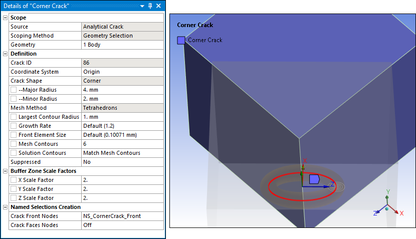 5.5.4.6. Defining a Corner Crack