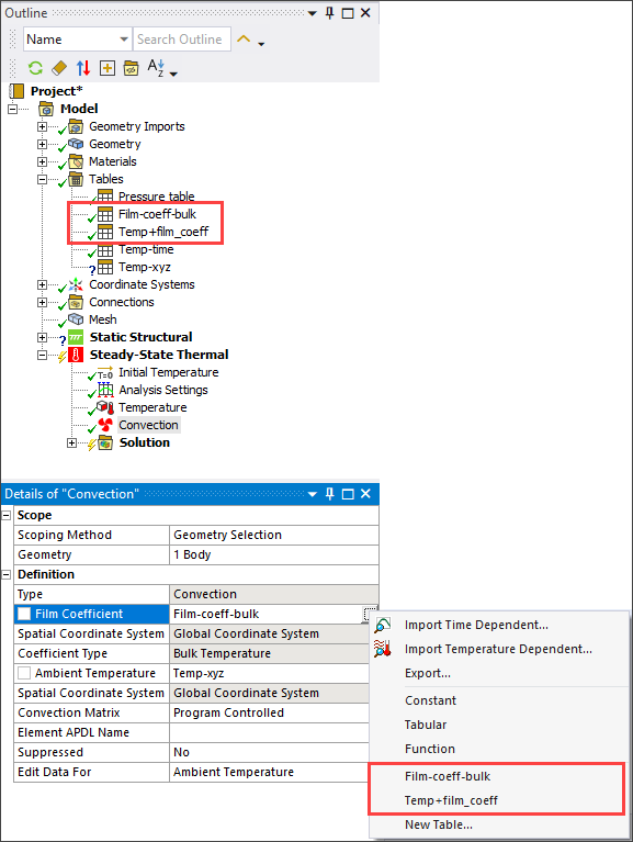 17.5.4. Specify Ambient Temperature and Film Coefficient with Tables