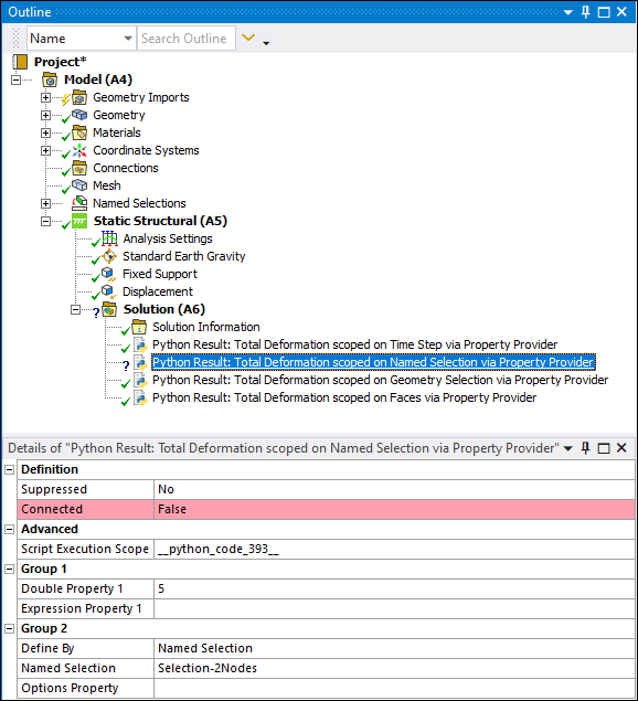 21.2.6.7. Total Deformation Scoped on Geometry using Property Provider